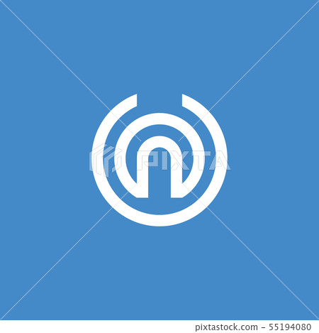 letter U, N logo icon. Abstract alphabet sign - Stock Illustration ...