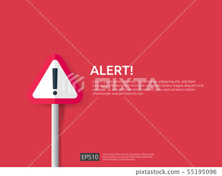 attention warning alert sign banner with - Stock Illustration [55195096 ...