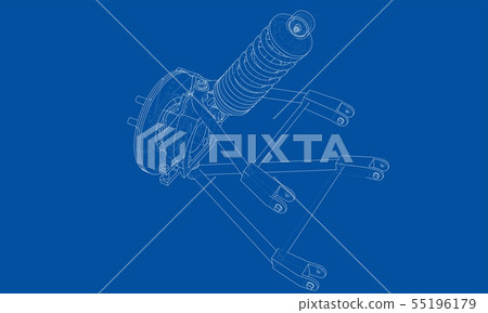Car suspension with shock absorber. Vector - Stock Illustration ...