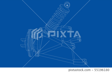 Car suspension with shock absorber. Vector - Stock Illustration ...