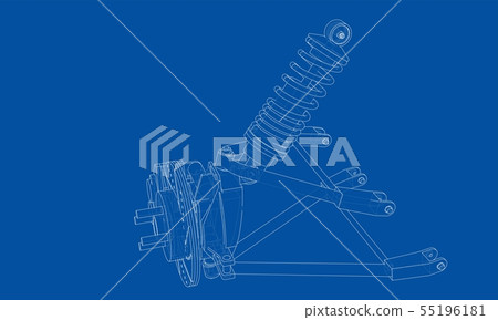 Car suspension with shock absorber. Vector - Stock Illustration ...