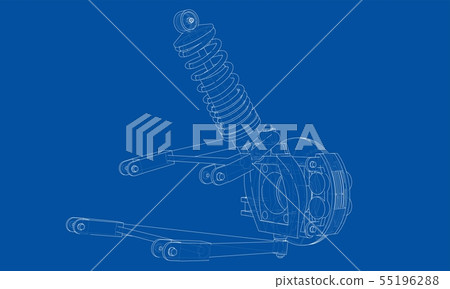 Car suspension with shock absorber. Vector - Stock Illustration ...