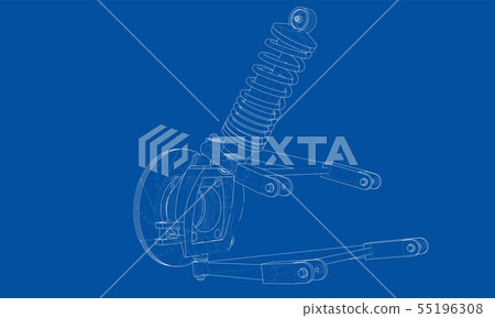 Car suspension with shock absorber. Vector - Stock Illustration ...