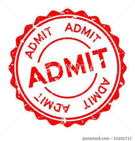 Grunge red admit word round rubber seal stamp - Stock Illustration ...