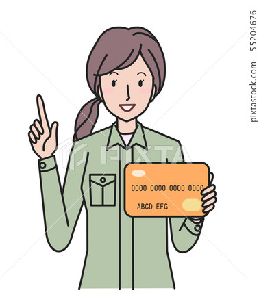 Worker with a credit card - Stock Illustration [55204676] - PIXTA