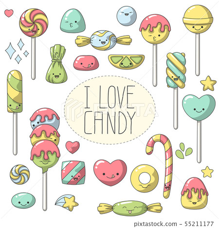 Doodle Candy Set - Stock Illustration [55211177] - PIXTA