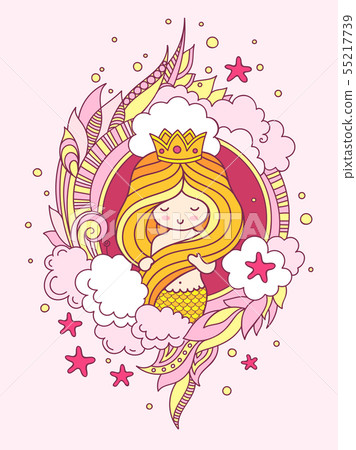 Beautiful princess mermaid. - Stock Illustration [55217739] - PIXTA