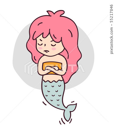 Offended mermaid, arms folded. - Stock Illustration [55217846] - PIXTA