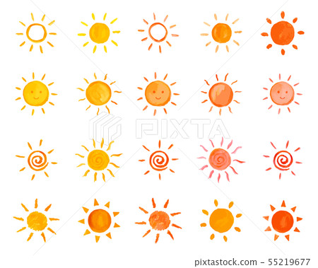 Sun sun hand drawn illustration set - Stock Illustration [55219677] - PIXTA