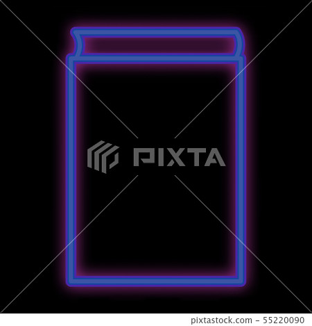 Neon icon school notepad in illuminated blue-插圖素材 [55220090] - PIXTA圖庫