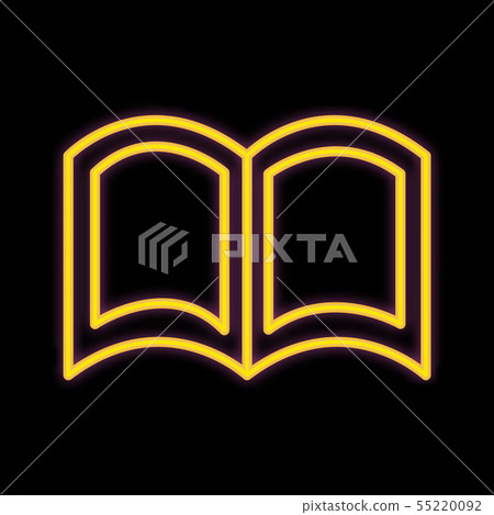 Neon icon school book in illuminated yellow-插圖素材 [55220092] - PIXTA圖庫