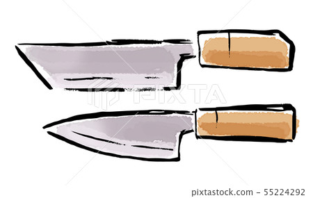 Brush drawing fish knife - Stock Illustration [55224292] - PIXTA