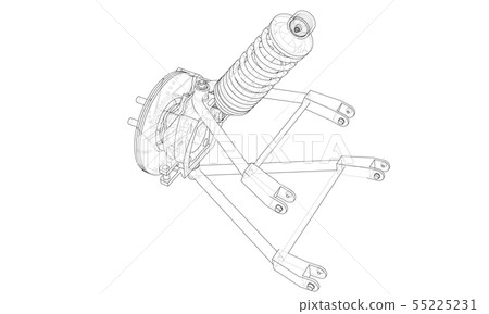 Car suspension with shock absorber. Vector - Stock Illustration ...