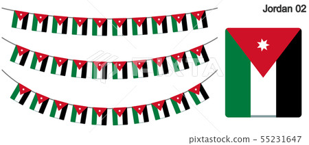 Garland of Jordan flag vector data (bunting... - Stock Illustration ...