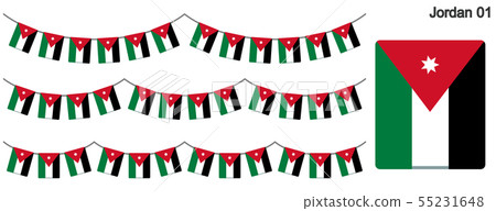 Garland of Jordan flag vector data (bunting... - Stock Illustration ...