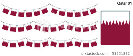 Garland of Qatar flag vector data (bunting... - Stock Illustration ...