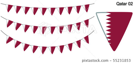 Garland of Qatar flag vector data (bunting... - Stock Illustration ...