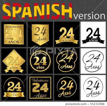 Spanish set of number 24 templates - Stock Illustration [55231998] - PIXTA