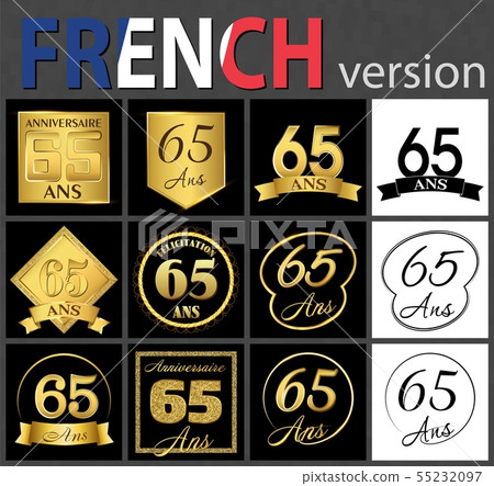 French set of number 65 templates - Stock Illustration [55232097] - PIXTA