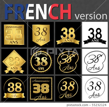French set of number 38 templates - Stock Illustration [55232124] - PIXTA