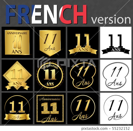 French set of number 11 templates - Stock Illustration [55232152] - PIXTA