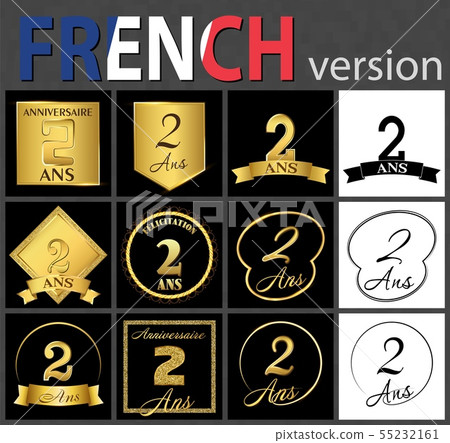 French set of number 2 templates - Stock Illustration [55232161] - PIXTA