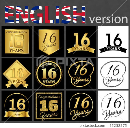 Set of number 16 templates - Stock Illustration [55232275] - PIXTA