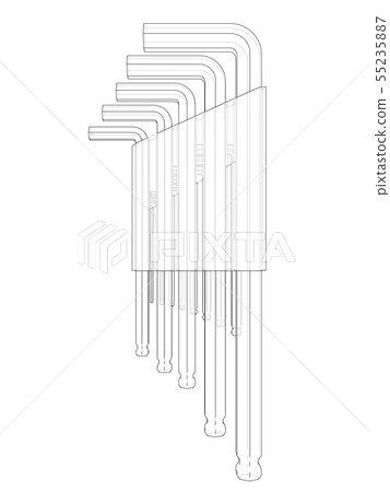 Set of hexagon tools. Vector - Stock Illustration [55235887] - PIXTA