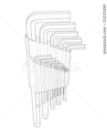 Set of hexagon tools. Vector - Stock Illustration [55235890] - PIXTA