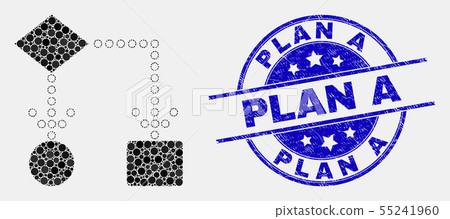 Vector Dotted Block Diagram Icon and Scratched... - Stock Illustration ...
