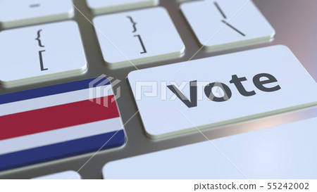 VOTE text and flag of Costa Rica on the buttons... - Stock Illustration ...
