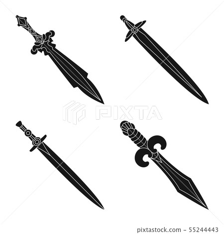 Vector design of sharp and blade logo. Set of... - Stock Illustration ...