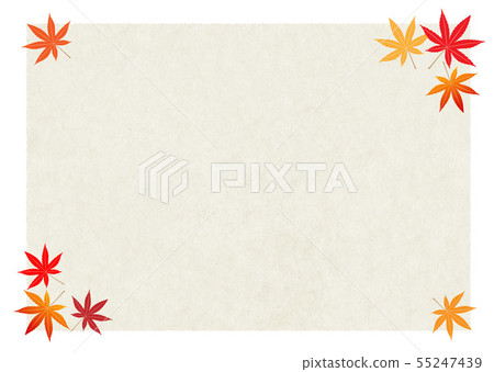 Autumn leaves and washi paper background - Stock Illustration [55247439 ...