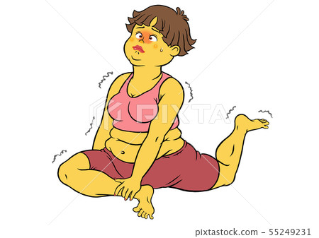 Dieting Yoga, Chubby Female - Stock Illustration [55249231] - PIXTA