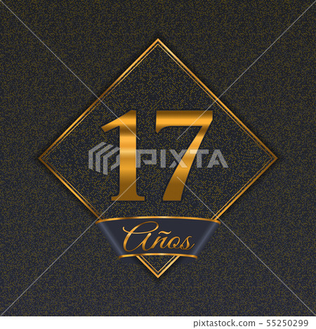 Spanish golden number 17 templates - Stock Illustration [55250299] - PIXTA