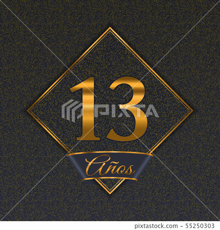 Spanish golden number 13 templates - Stock Illustration [55250303] - PIXTA