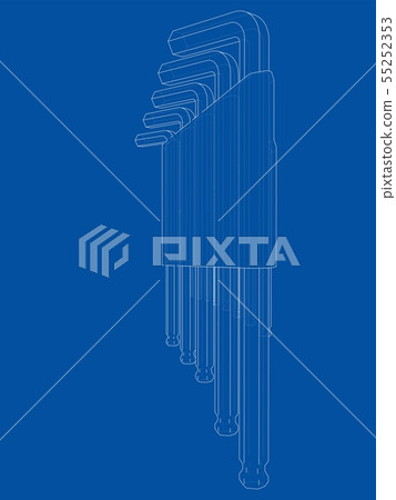 Set of hexagon tools. Vector - Stock Illustration [55252353] - PIXTA