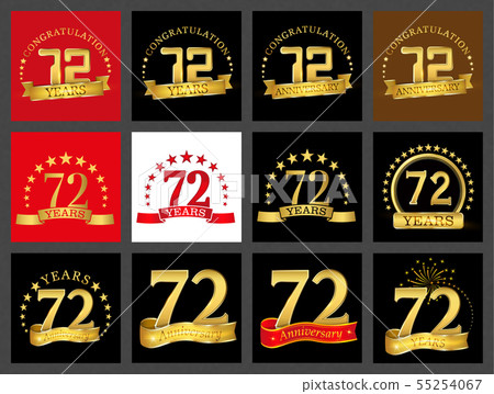 Set of number seventy-two (72 years) celebration - Stock Illustration ...