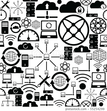 server seamless pattern background icon. - Stock Illustration [55254299 ...