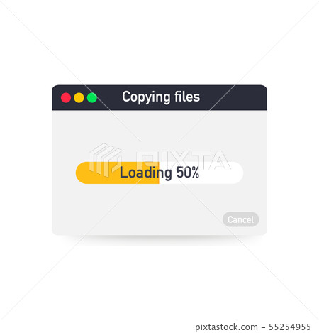 Progress bar of file copying template. Vector-插圖素材 [55254955] - PIXTA圖庫
