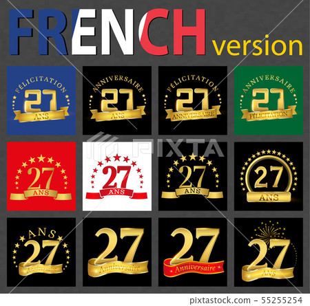 French set of number 27 templates - Stock Illustration [55255254] - PIXTA