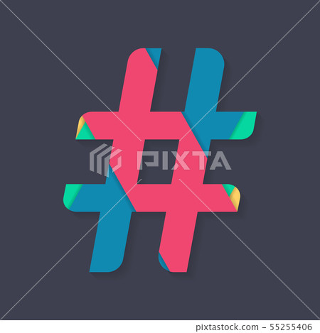 Colorful hashtag symbol in vector graphics. Vector - Stock Illustration ...