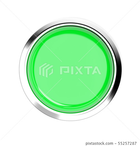 Green push button. Top view. 3d rendering... - Stock Illustration ...