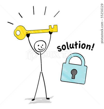Get the key and solve the problem - Stock Illustration [55258129] - PIXTA