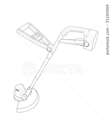 Outline trimmer grass cutter. Vector - Stock Illustration [55260984 ...