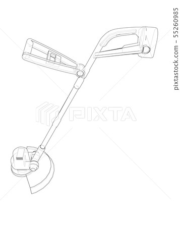 Outline trimmer grass cutter. Vector - Stock Illustration [55260985 ...