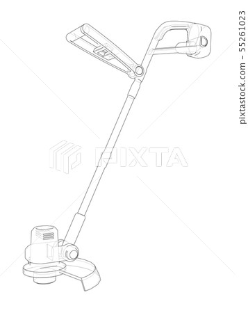 Outline trimmer grass cutter. Vector - Stock Illustration [55261023 ...