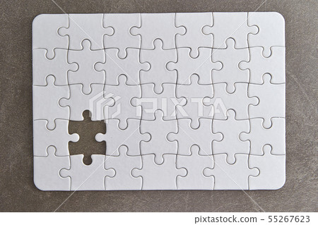 White jigsaw puzzle - Stock Photo [55267623] - PIXTA