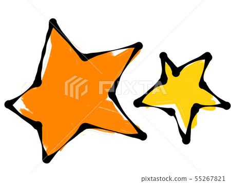 [Pen] handwritten star orange, yellow - Stock Illustration [55267821 ...