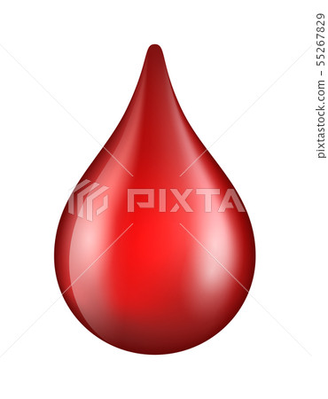 Vector red shiny blood drop isolated on white - Stock Illustration ...